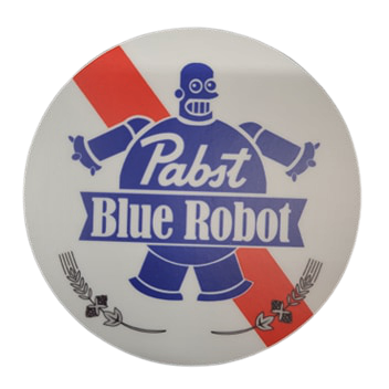 Blue Ribbon Lounge Pabst Blue Robot Futurama Sticker – Shopabernathys